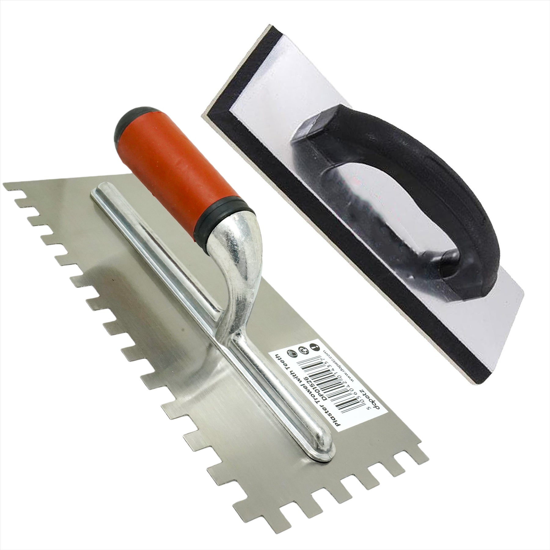 ceramic Tiling Tool Kit Grout & 6mm Notched Tile Adhesive Trowel - Dapetz